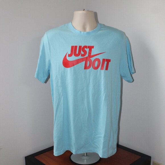 Nike | Shirts | Mens Light Blue Nike Just Do It Short Sleeve Tshirt ...